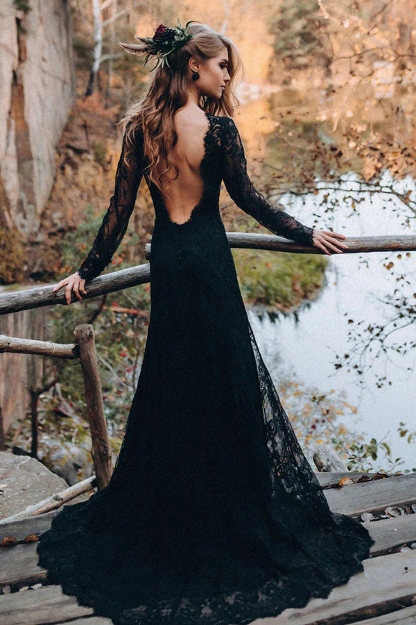 Black Backless Lace Gown Black Backless Lace Gown