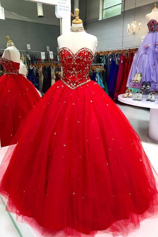 Red And Black Ball Gowns With Sleeves